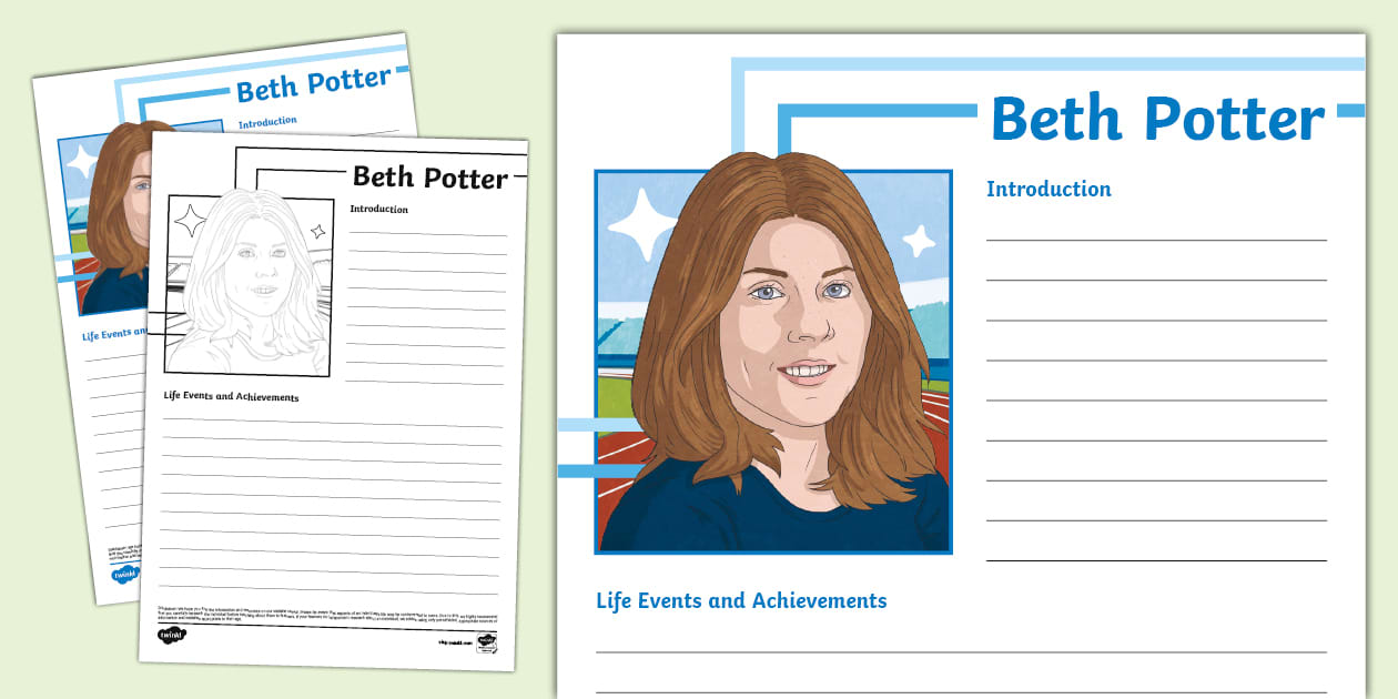 Beth Potter KS2 Biography Template (teacher made) - Twinkl