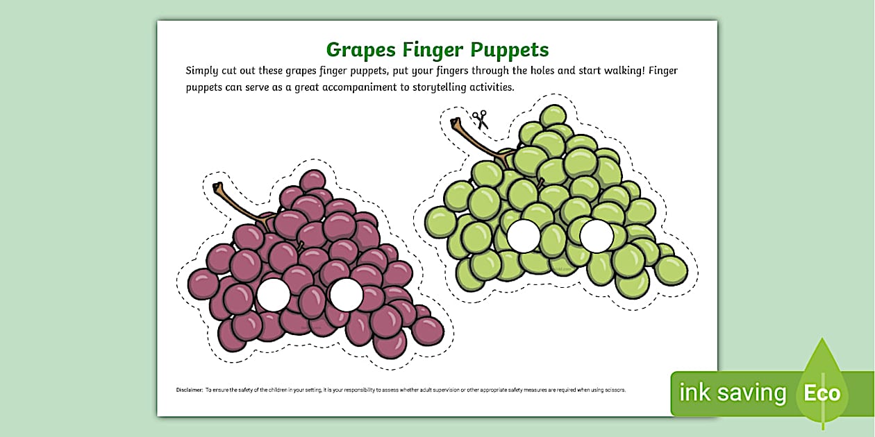 Grapes Finger Puppets | Twinkl Grapes Finger Puppets|Puppets