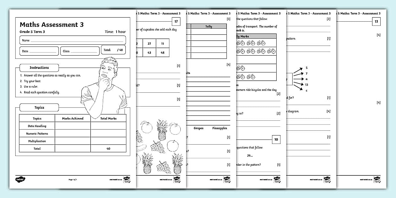 Grade 5 Assessment 3 Term 3 – Maths (teacher made)