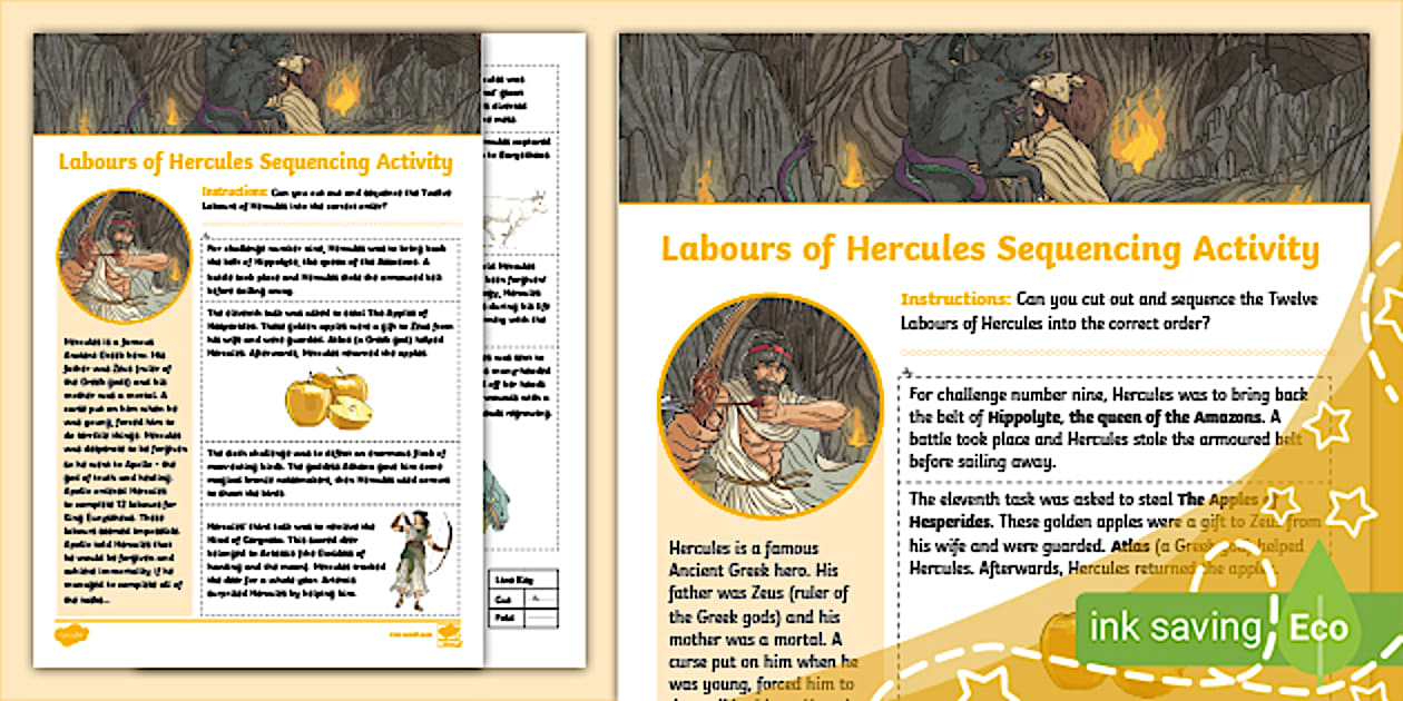 Labours of Hercules Sequencing Activity (Ages 7 - 11)