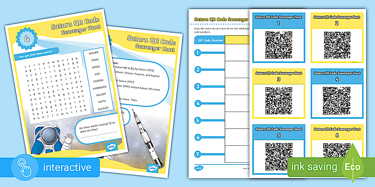 Saturn QR Code Scavenger Hunt (teacher made) - Twinkl