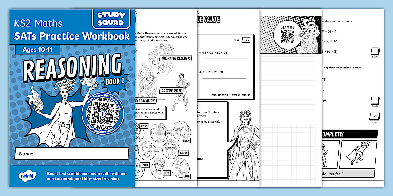 👉 Study Squad KS2 SATs Practice Reasoning Workbook - Book 1