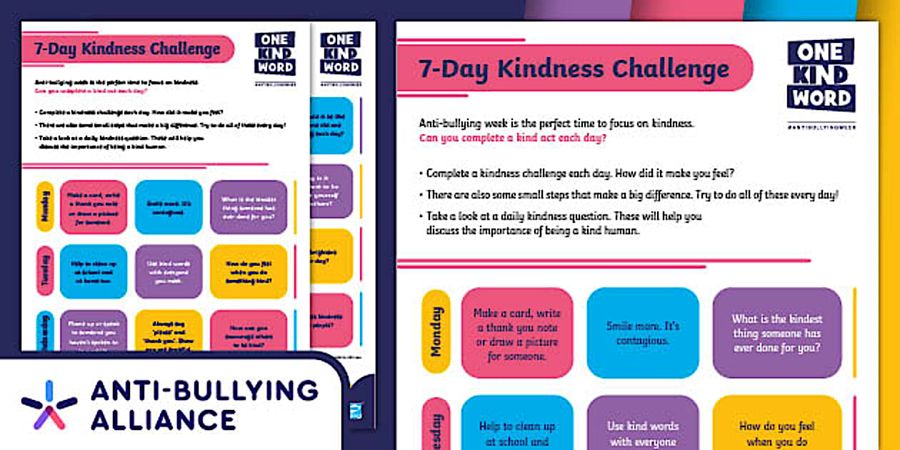 Anti-Bullying Week: 7-Day Kindness Challenge (Ages 7 - 11)