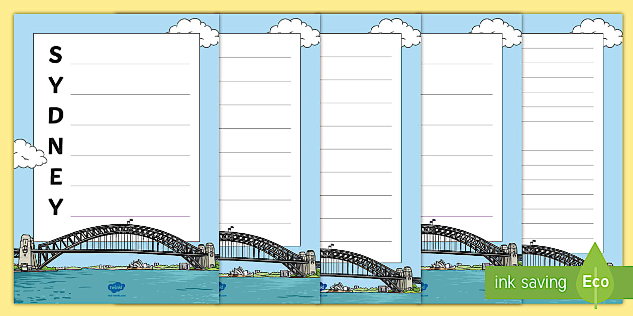 SA Sydney Harbour Bridge Acrostic Poem (teacher made)
