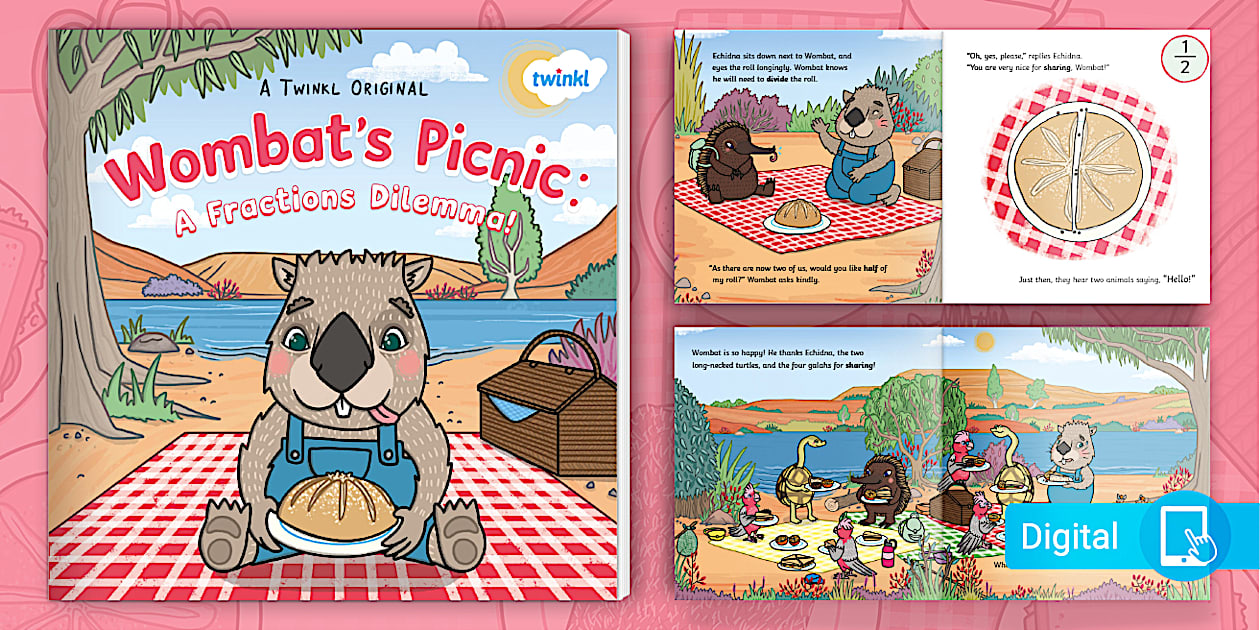 Wombat's Picnic: A Fractions Dilemma! eBook (teacher made)