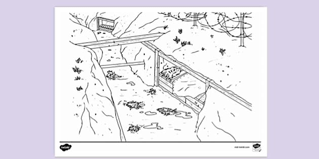 Trench Diagram Colouring Sheet | Colouring Sheets - Twinkl