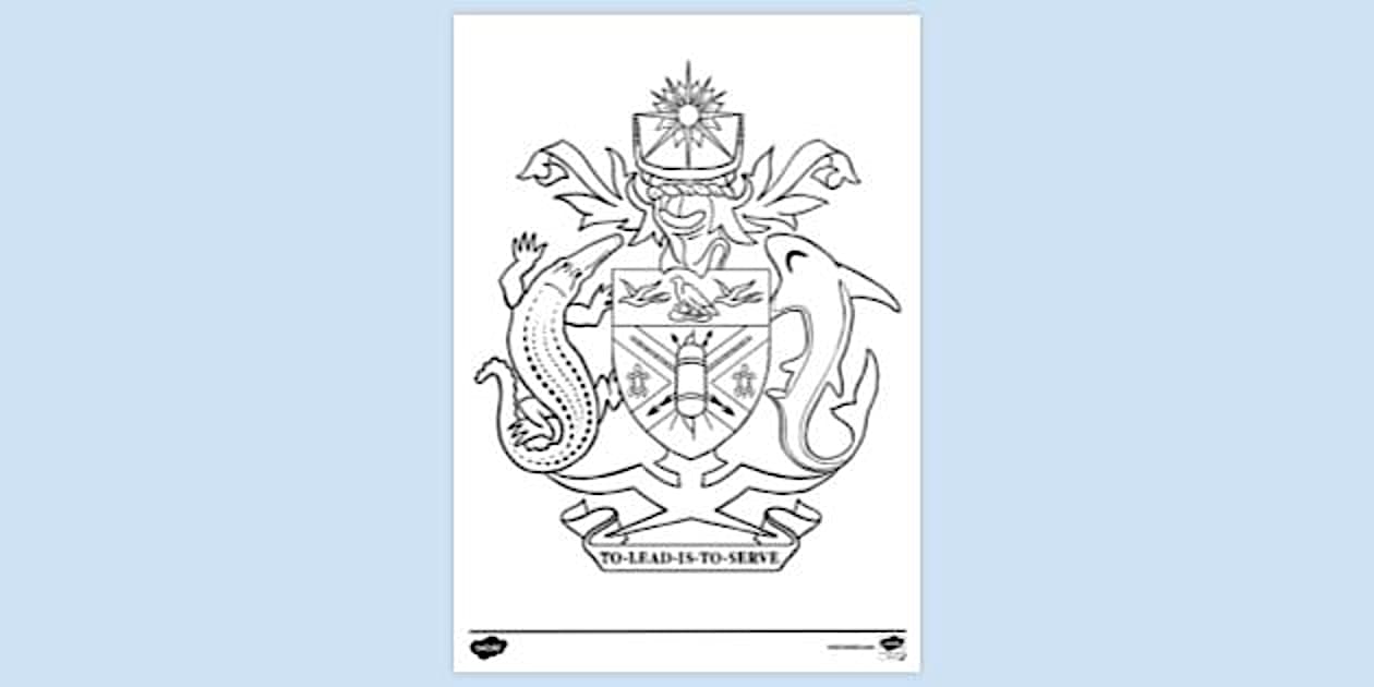 Solomon Islands Coat of Arms Colouring | Colouring Sheets
