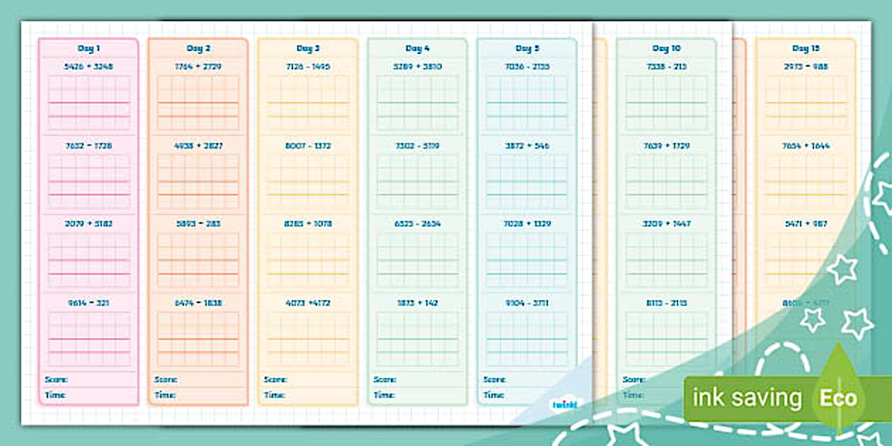 👉 Developing Fluency: Addition and Subtraction to 10 000