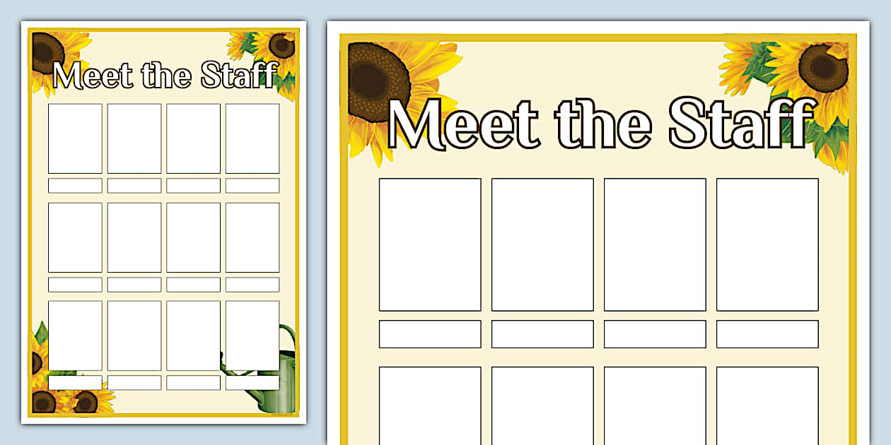 Sunflower-Themed Meet the Staff Display Poster - Twinkl