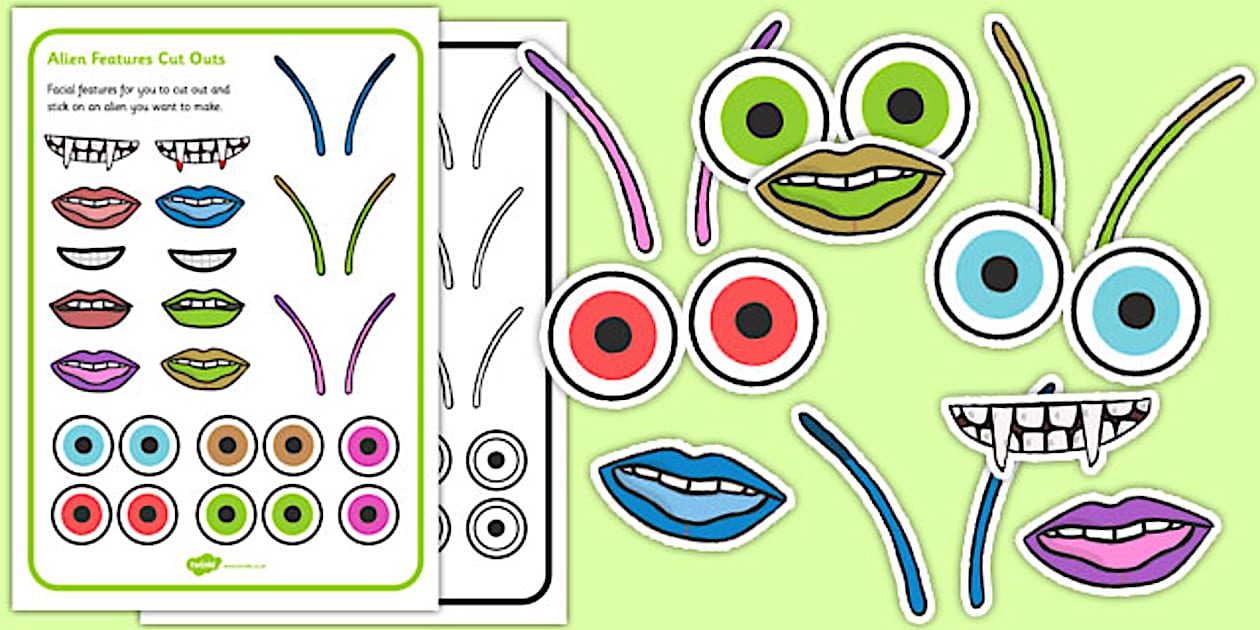 Black and White Design a 2D Shape Alien Activity - Twinkl