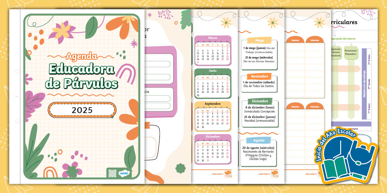 Agenda para profesores para imprimir 2025 - Twinkl
