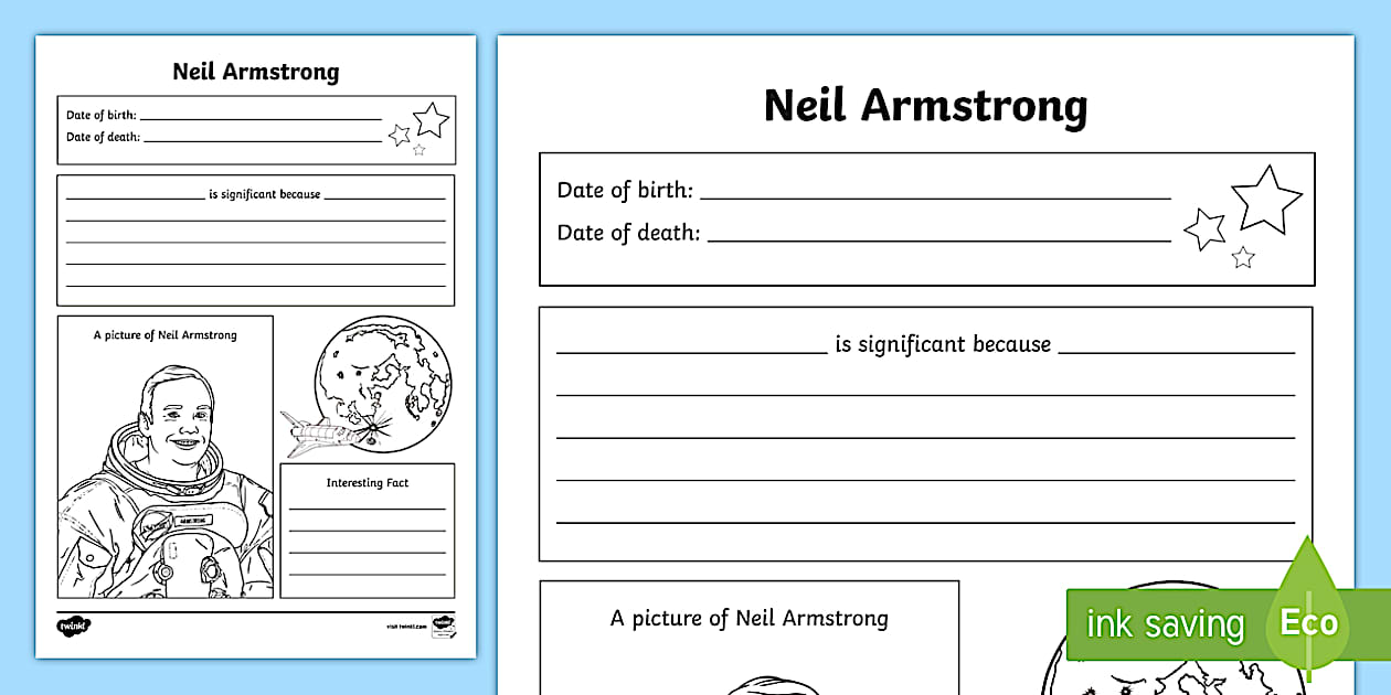 Cursive Neil Armstrong Significant Individual Writing Frame