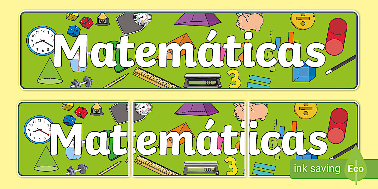 Banner: Matemáticas - Decoración aula - Twinkl