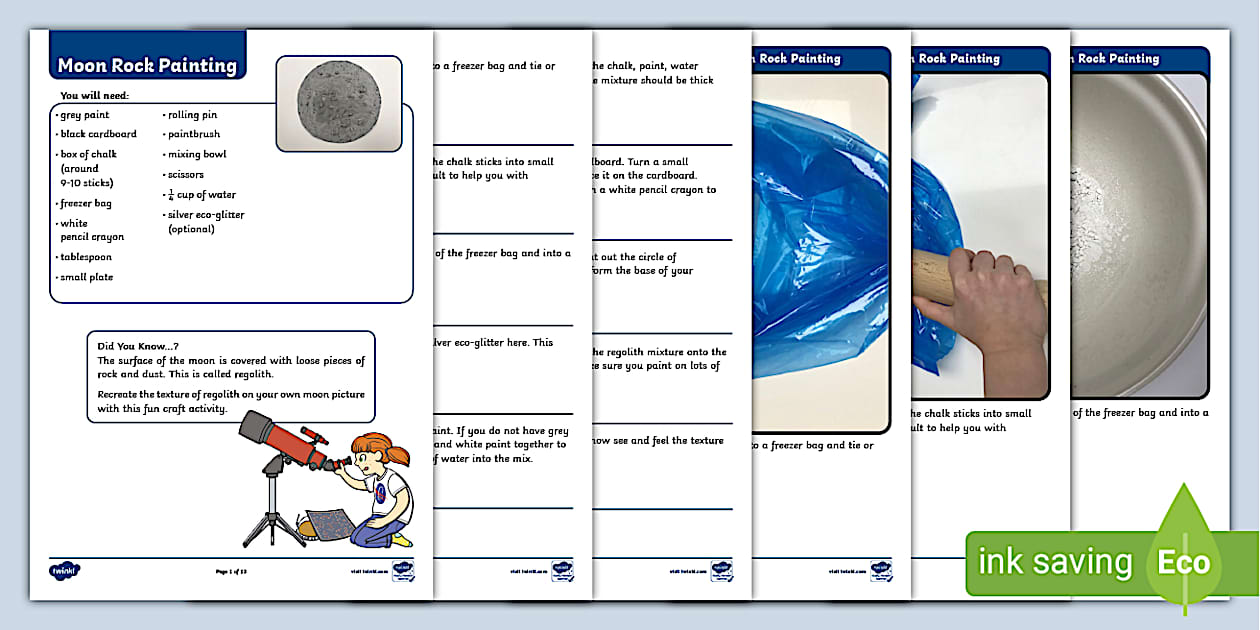 Moon Rock Painting Activity - Craft (Teacher-Made) - Twinkl