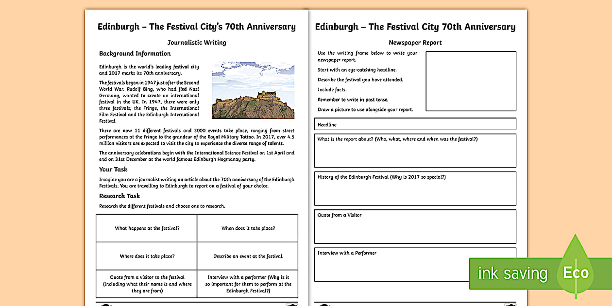 Edinburgh Festival Template | Twinkl Resources - Twinkl