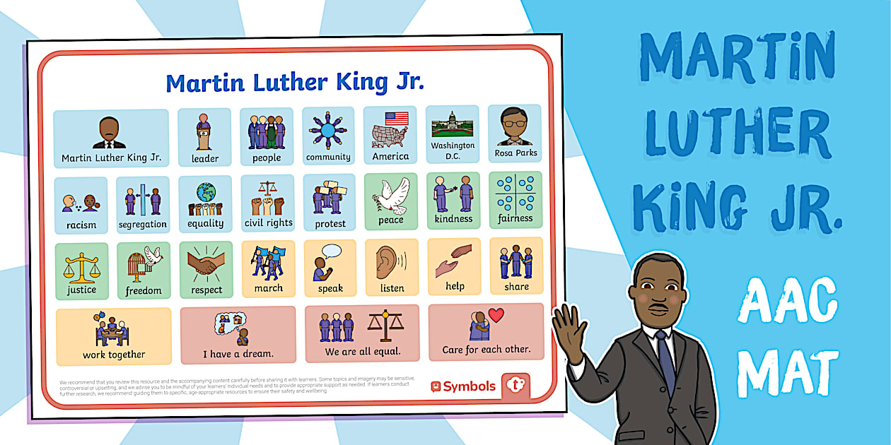 Twinkl Symbols: Martin Luther King Day AAC Mat