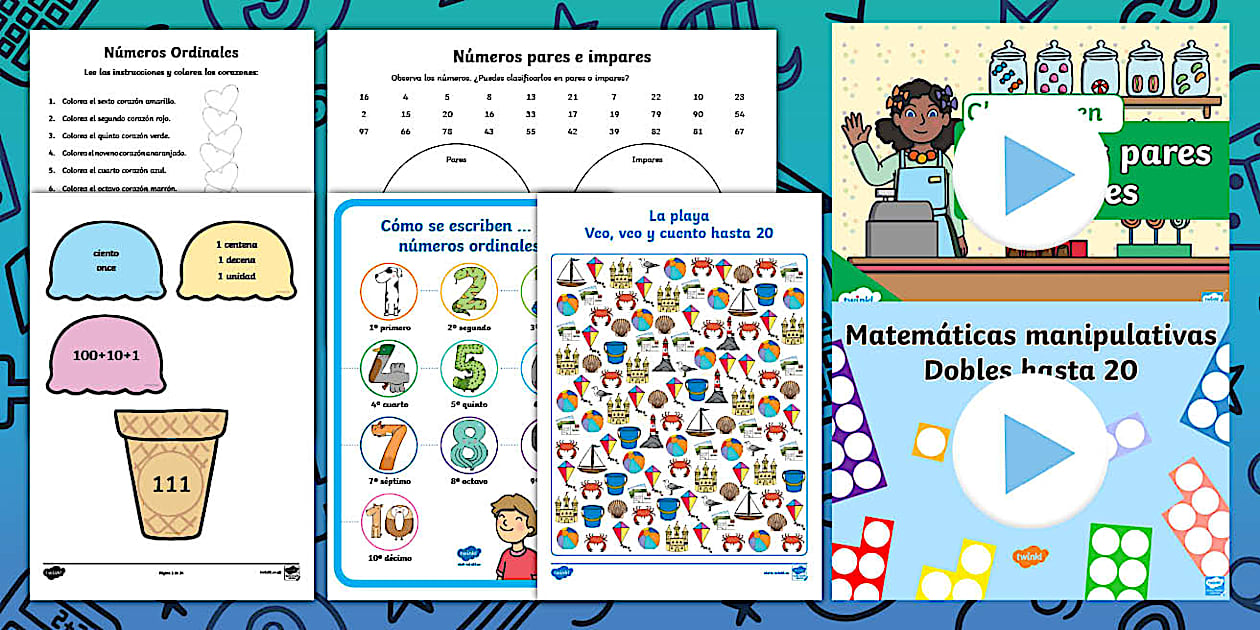 Pack de matemáticas: Utilización de los números ordinales