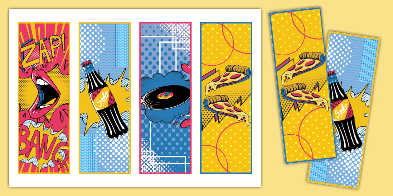 * NEW * Pop Art Themed Bookmarks - Twinkl Bookmarks