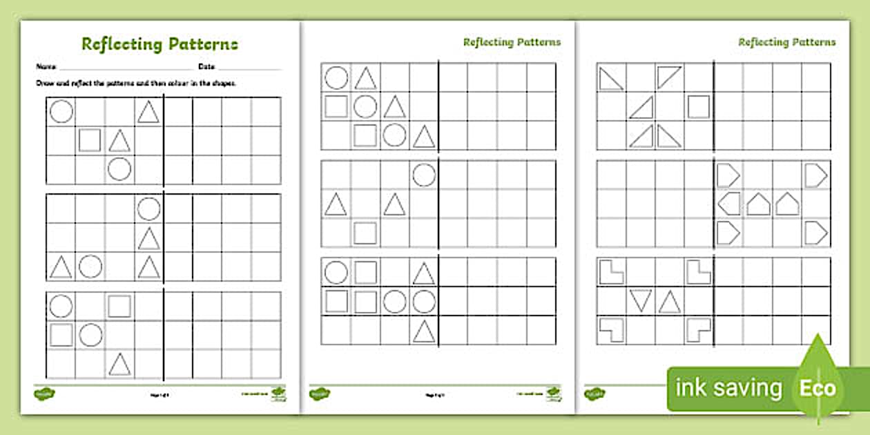 Reflective Maths Patterns Worksheets - Year 4 - Maths