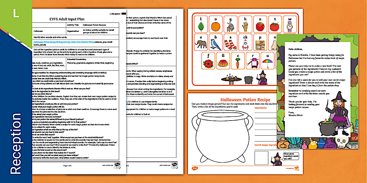EYFS Writing Halloween Potion Recipes Adult Input Plan