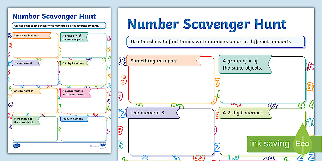 👉 Number Scavenger Hunt (Teacher-Made) - Twinkl
