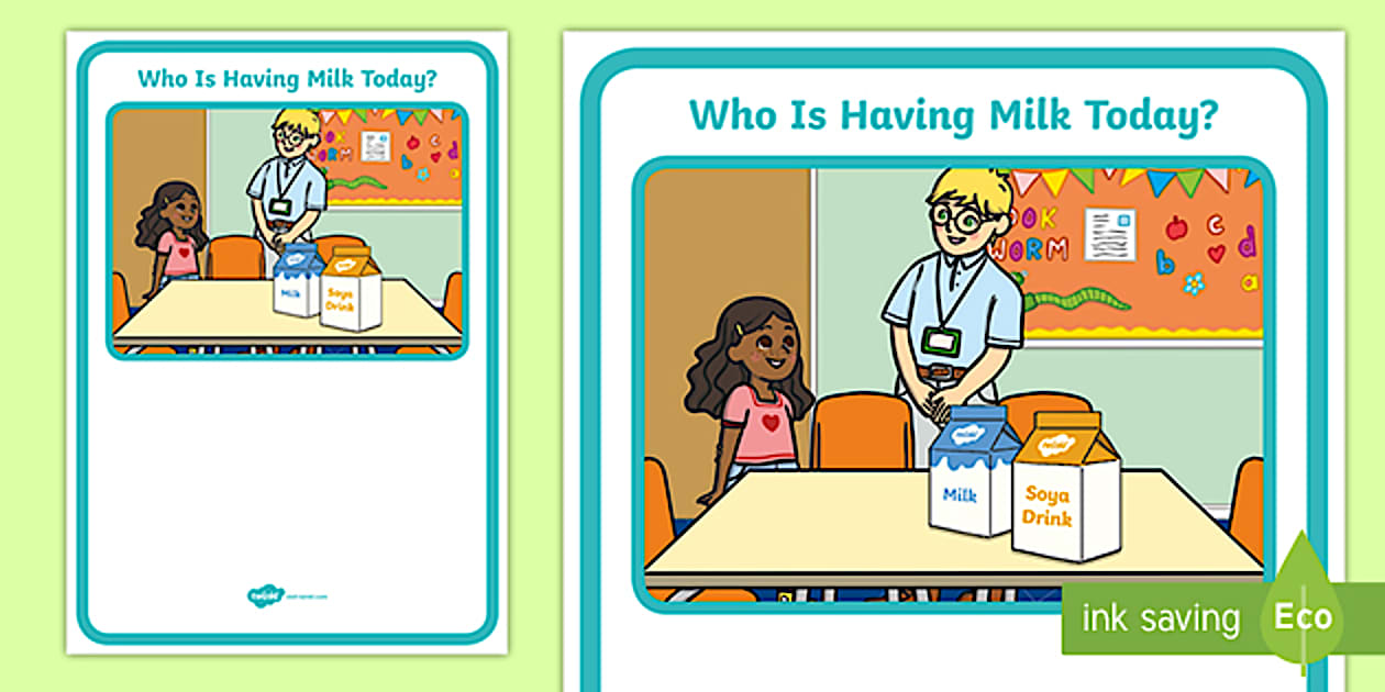 👉 Who Is Having Milk Today Sign (teacher made) - Twinkl
