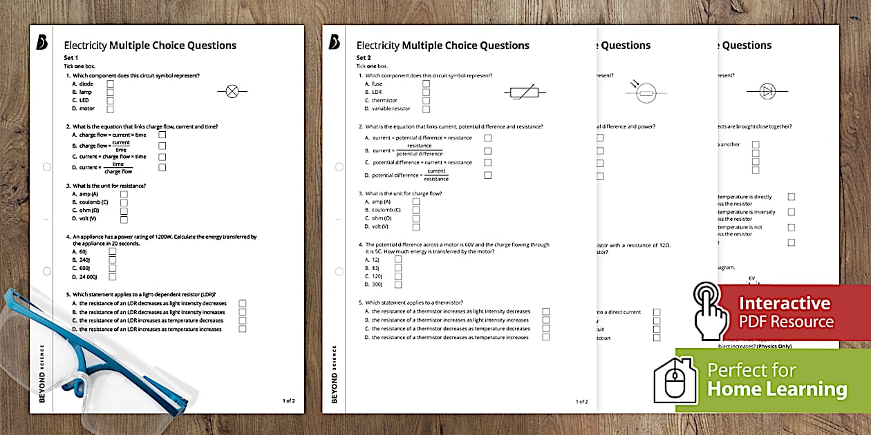 Electricity Multiple Choice (MCQ) AQA GCSE Physics | Beyond