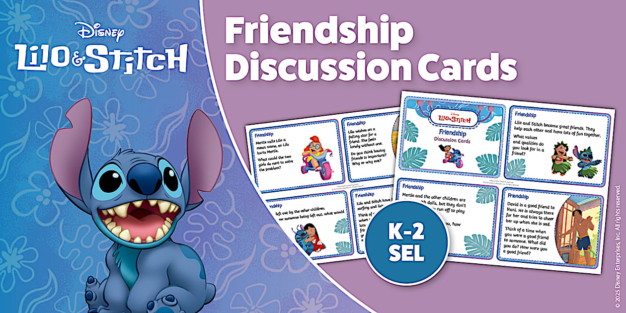 Lilo & Stitch: Friendship Speaking & Listening SEL Cards