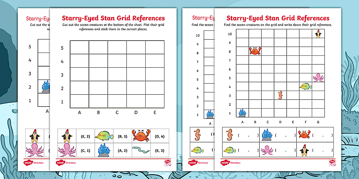 Starry-Eyed Stan Grid Reference Worksheet - Twinkl