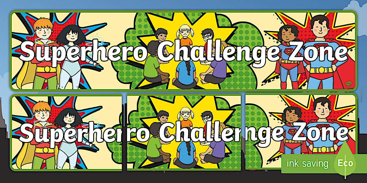 Superhero Challenge Zone Display Banner - Superhero Challenge Zone Display