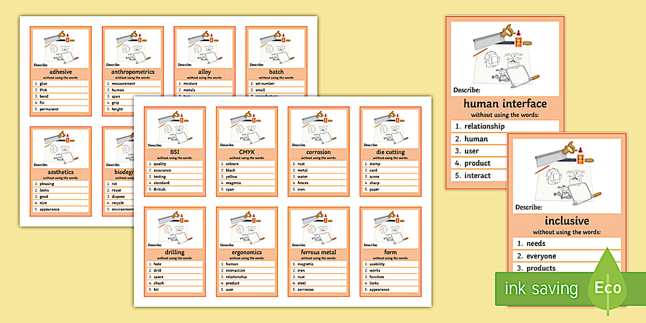 Design and Technology Key Term Can You Guess? Cards - Twinkl