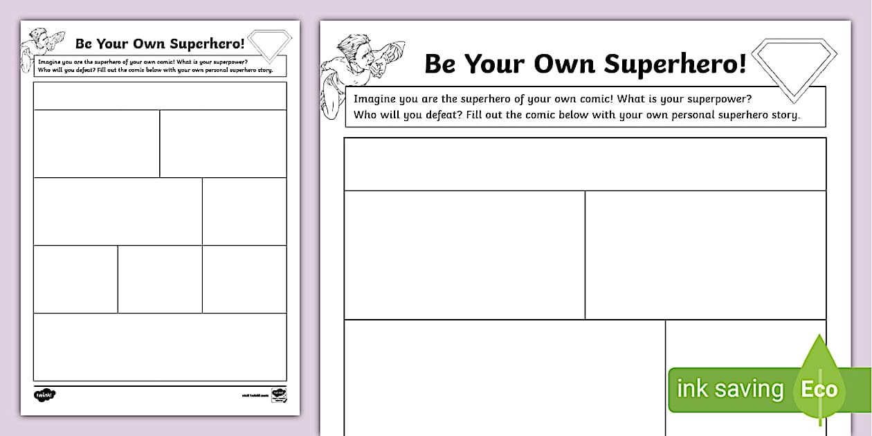 Be Your Own Superhero Comic Book Template - Twinkl