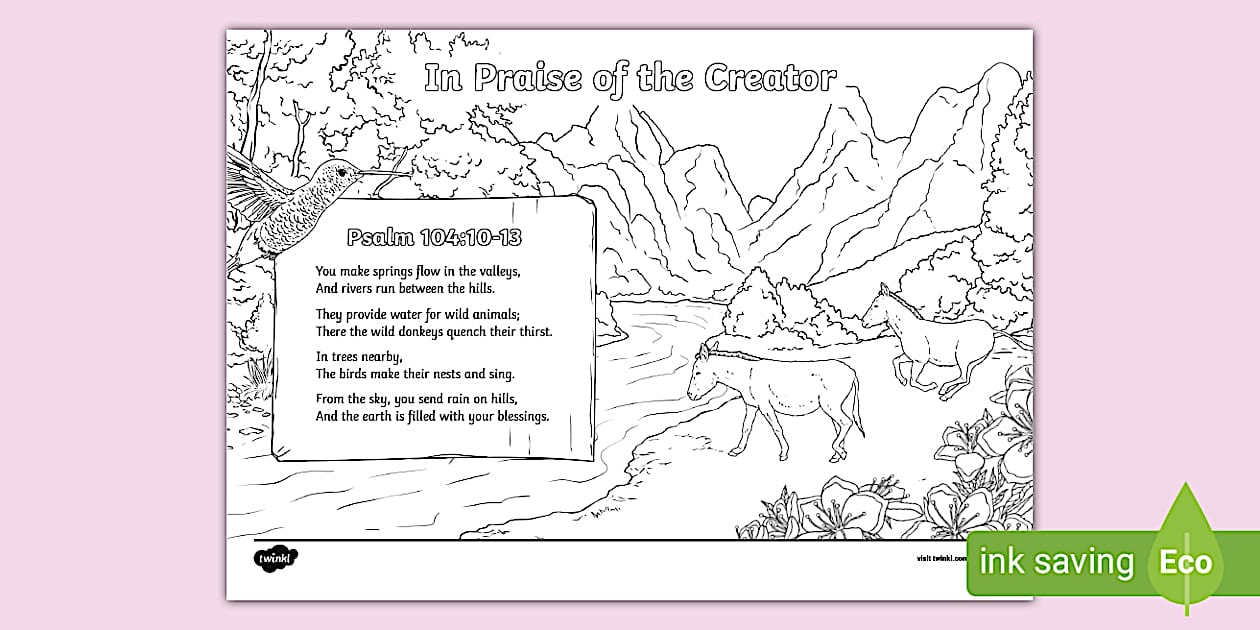 Psalm 104 Colouring Page (teacher made) - Twinkl