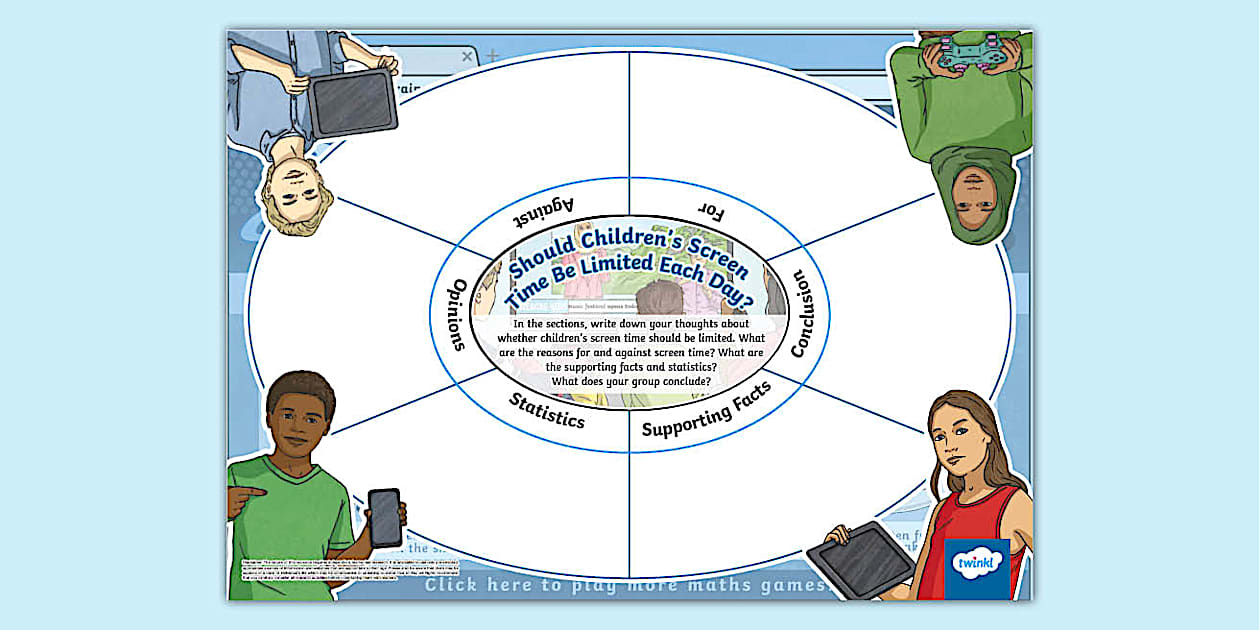 Around the Table Screen Time Debate - Twinkl