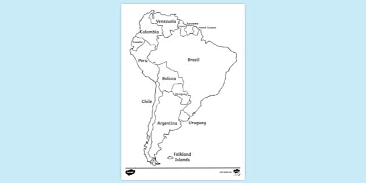 South America Colouring Page | Colouring Sheets - Twinkl