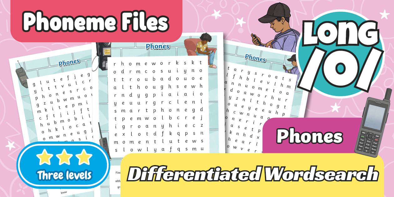 Phoneme Files - Long /o/ - Phones Differentiated Word Search