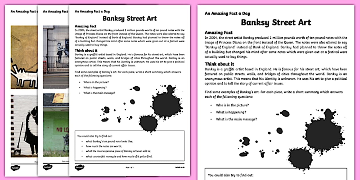 Banksy Facts Street Art Activity | Stencil Art Lesson