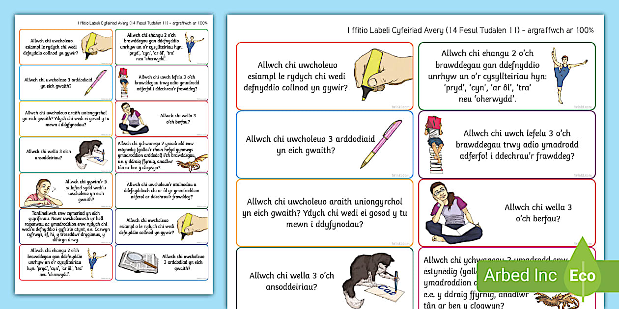 Adborth Ysgrifennu Blwyddyn 4: Sticeri Estyniad a Her