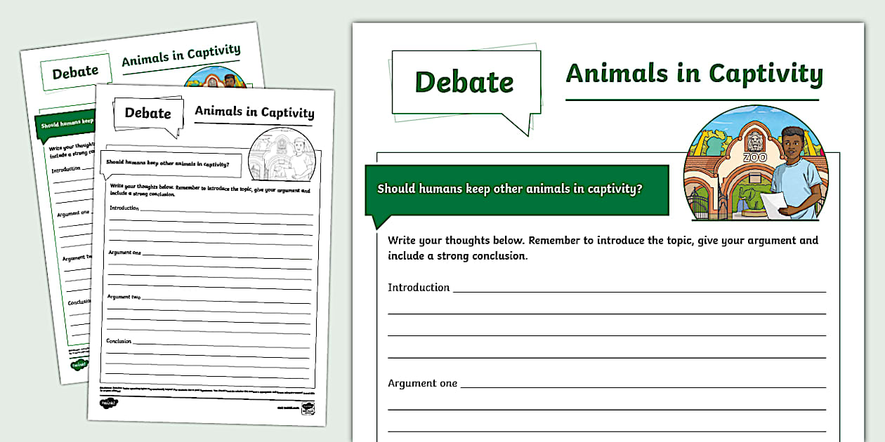 Animals in Captivity Debate Worksheet (teacher made)