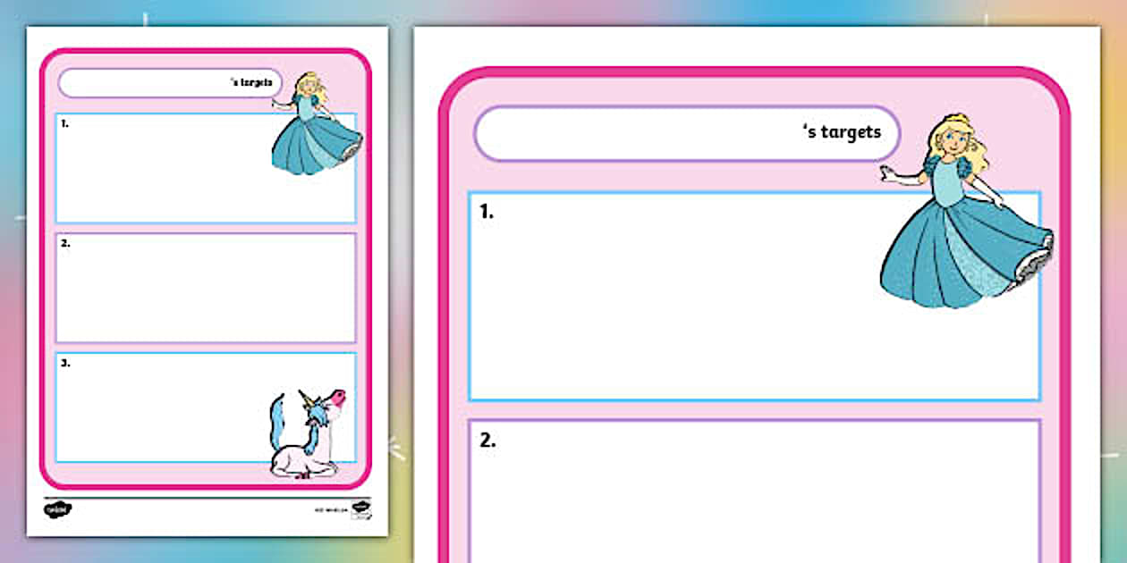 Princess and Unicorn Target Activity Sheet - Twinkl