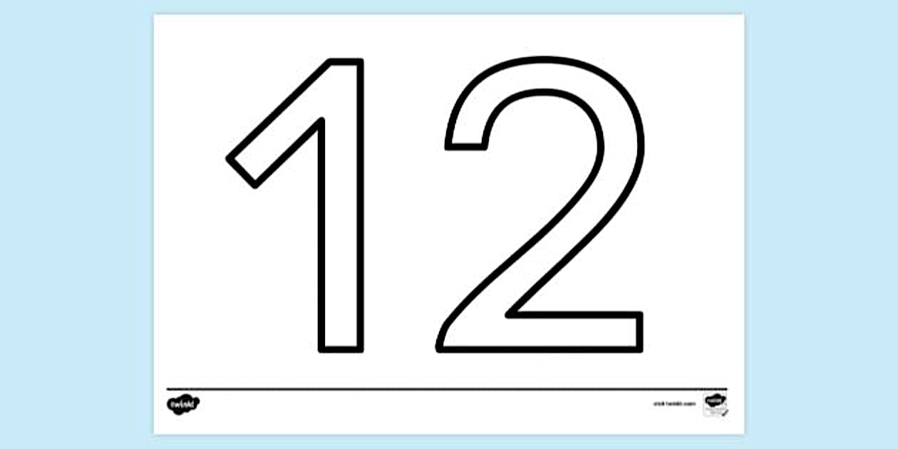 Twelve Colouring Sheet (teacher made) - Twinkl