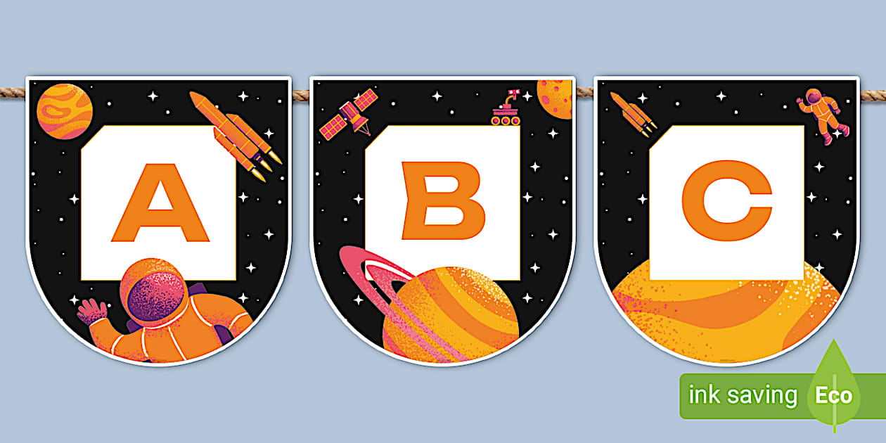 Space-Themed Alphabet Letters Display Bunting (teacher made)