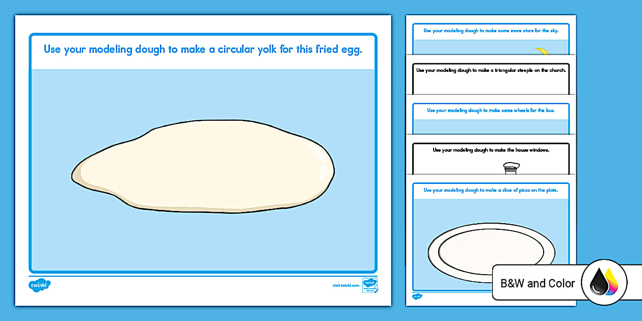 Early Childhood Build 2D Shapes Modeling Dough Mats - Twinkl