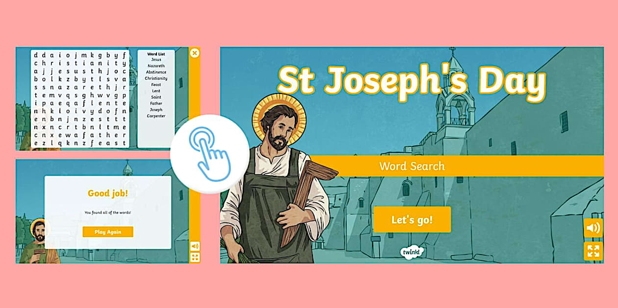 St Joseph's Day Interactive Word Search | St Joseph's Day