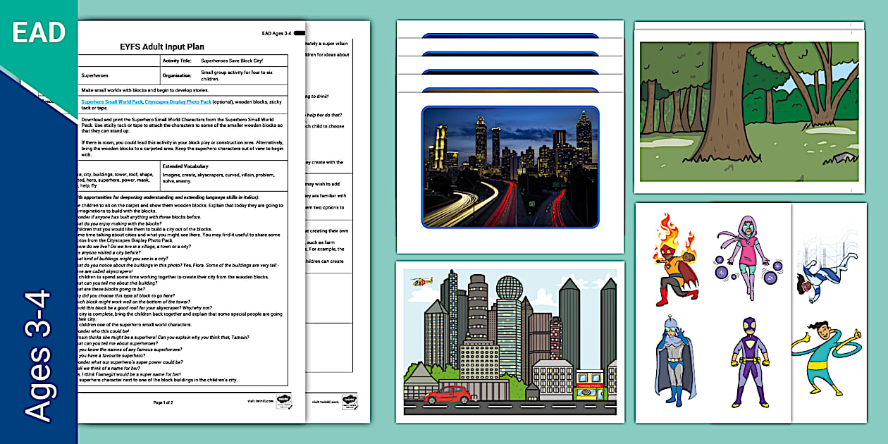 Kindergarten Superheroes Save Block City! Activity Plan & Resources