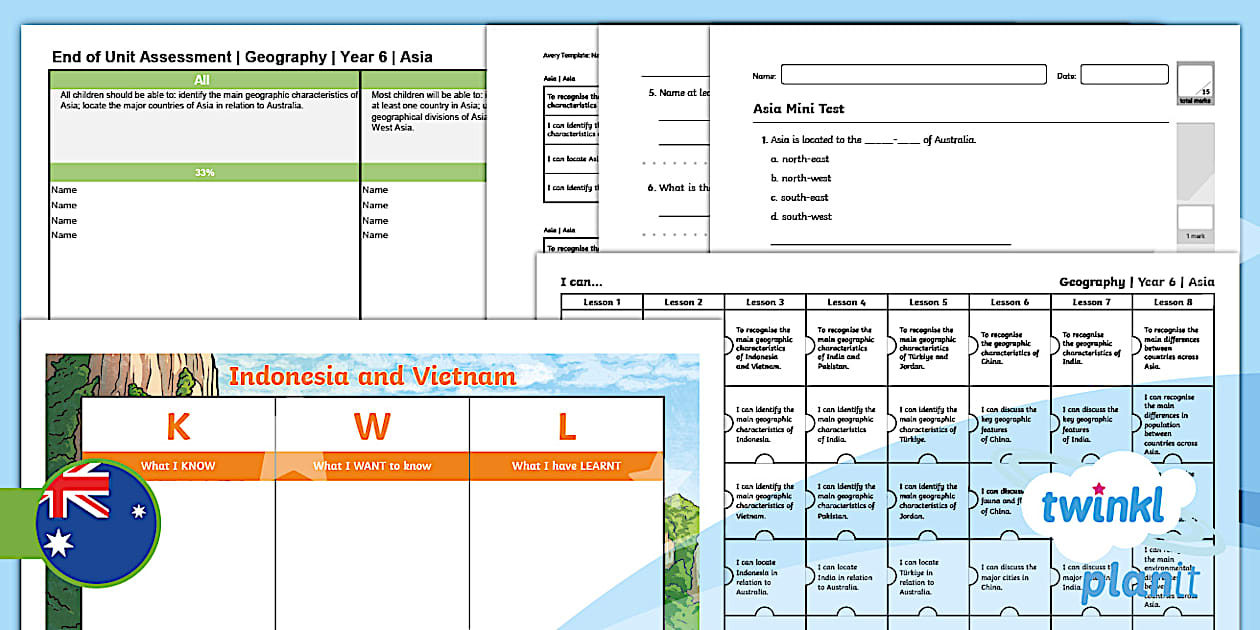 Year 6 HASS Geography Asia Assessment (teacher made)
