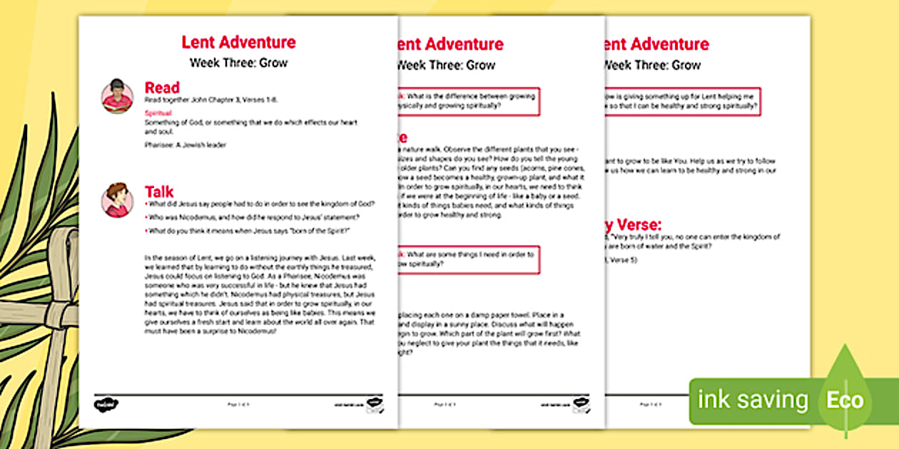 Engaging Lent Plan for Lent Week Three | Twinkl USA - Twinkl