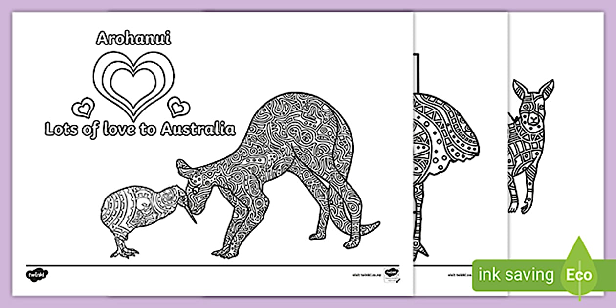 Kia Kaha Aus Mindfulness Colouring Pages - ECE - Twinkl