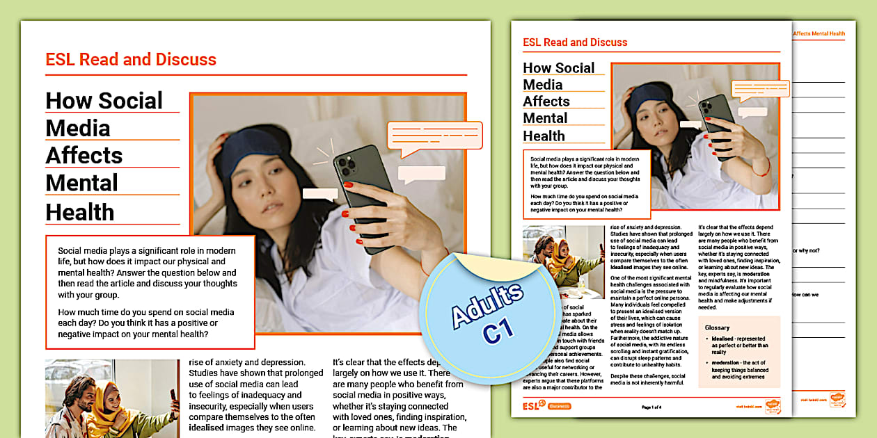 ESL How Social Media Affects Mental Health [Adults, C1]