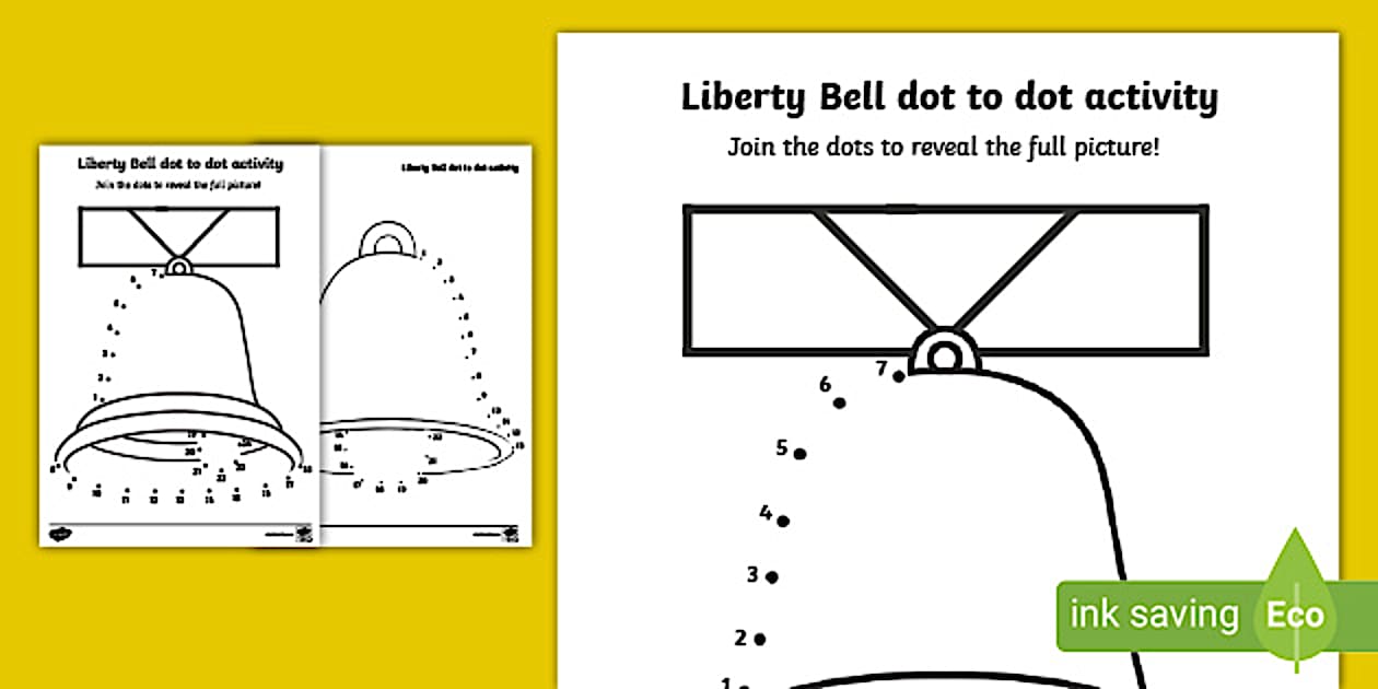 Liberty Bell Dot to Dot Activity - Worksheets - Twinkl
